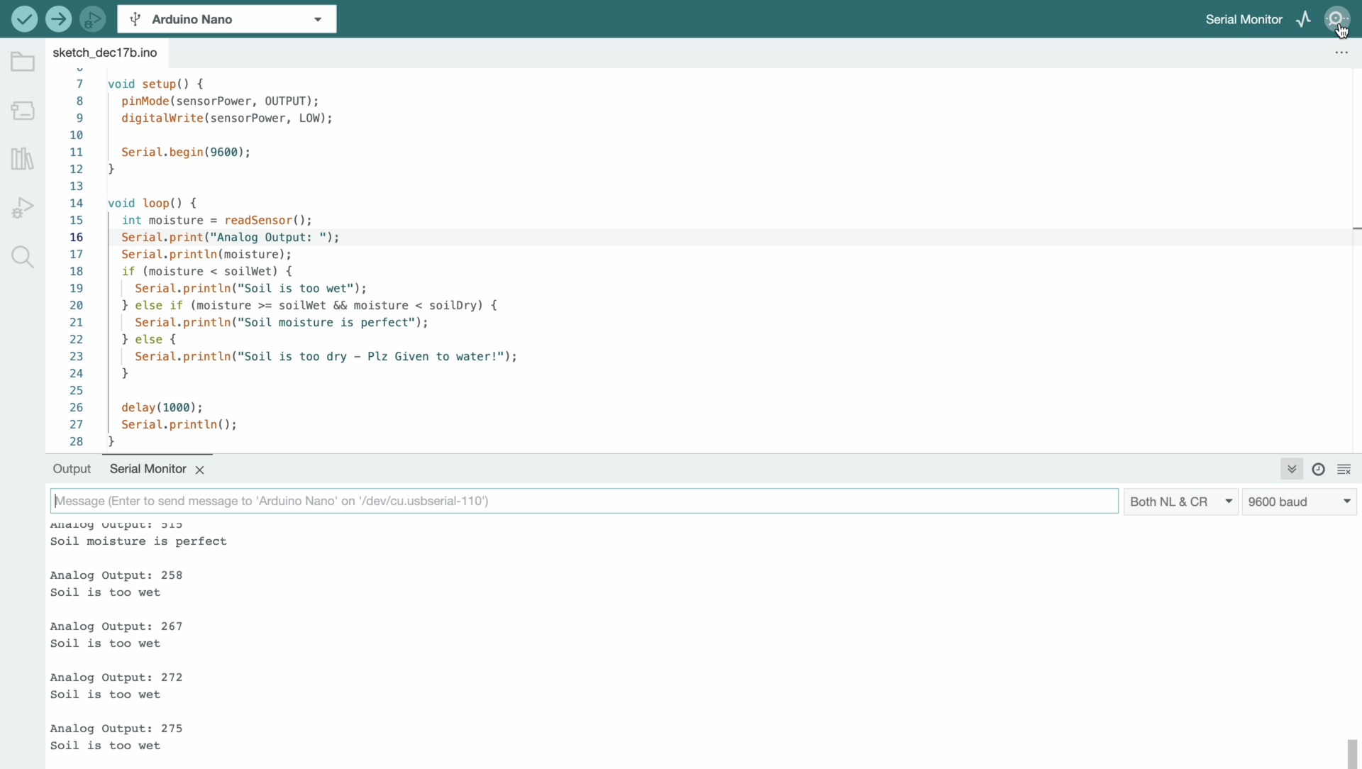 Soil Moisture Sensor With Arduino