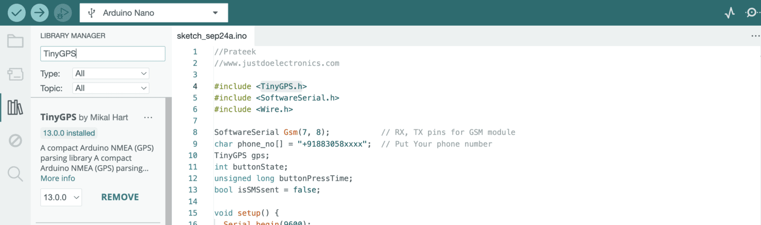 Gps & Gsm Location Tracking System Using Arduino