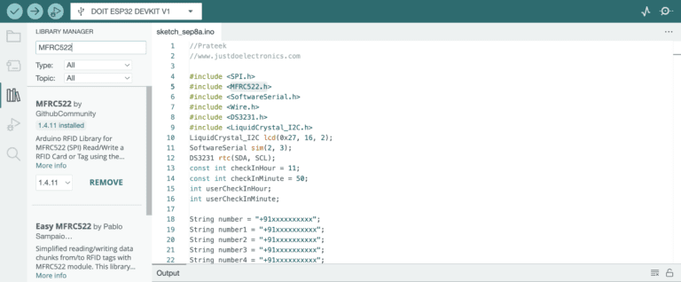 RC522 RFID And GSM Based Attendance System