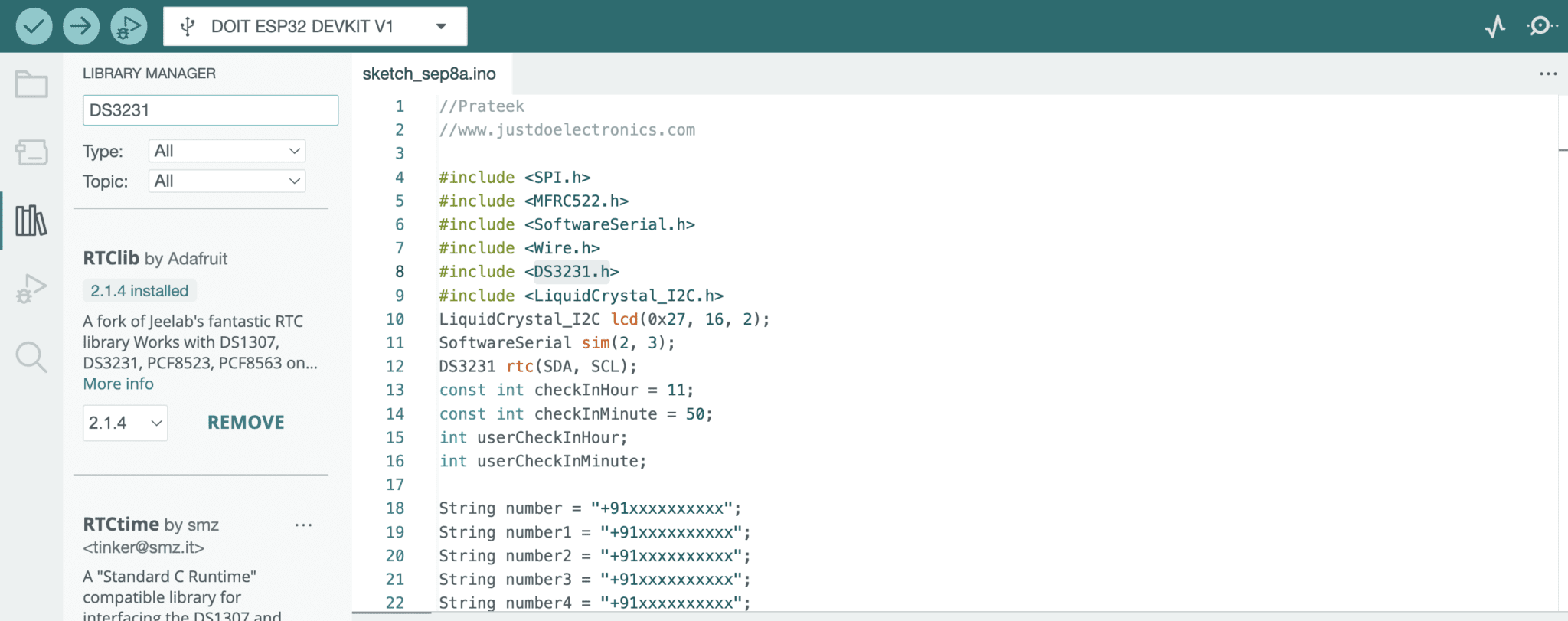 RC522 RFID And GSM Based Attendance System