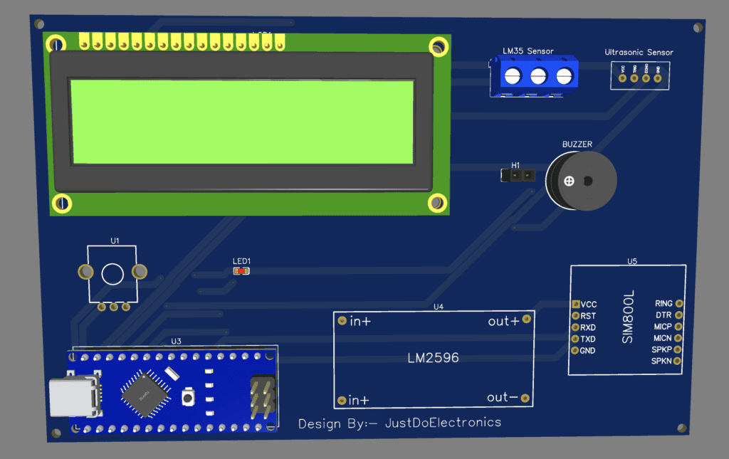 Temperature + Water Level Indicator With GSM And Arduino