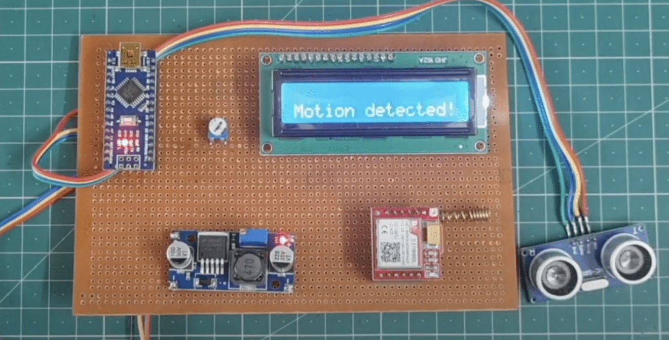 Fire Alarm & Motion Alarm Using Arduino With GSM