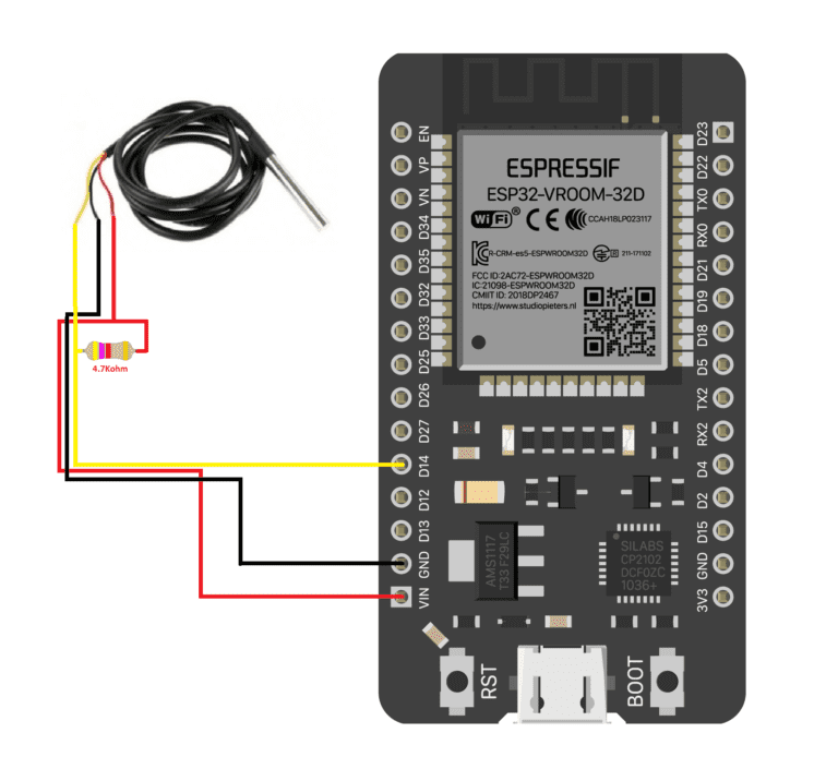 ESP32 DS18B20 Digital Temperature Sensor