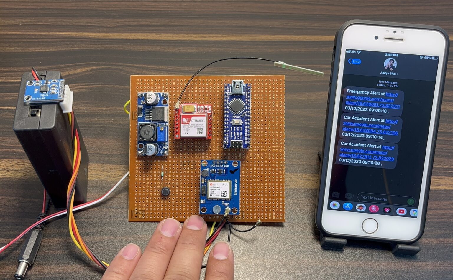 Vehicle Accident Alert System Using Accelerometer
