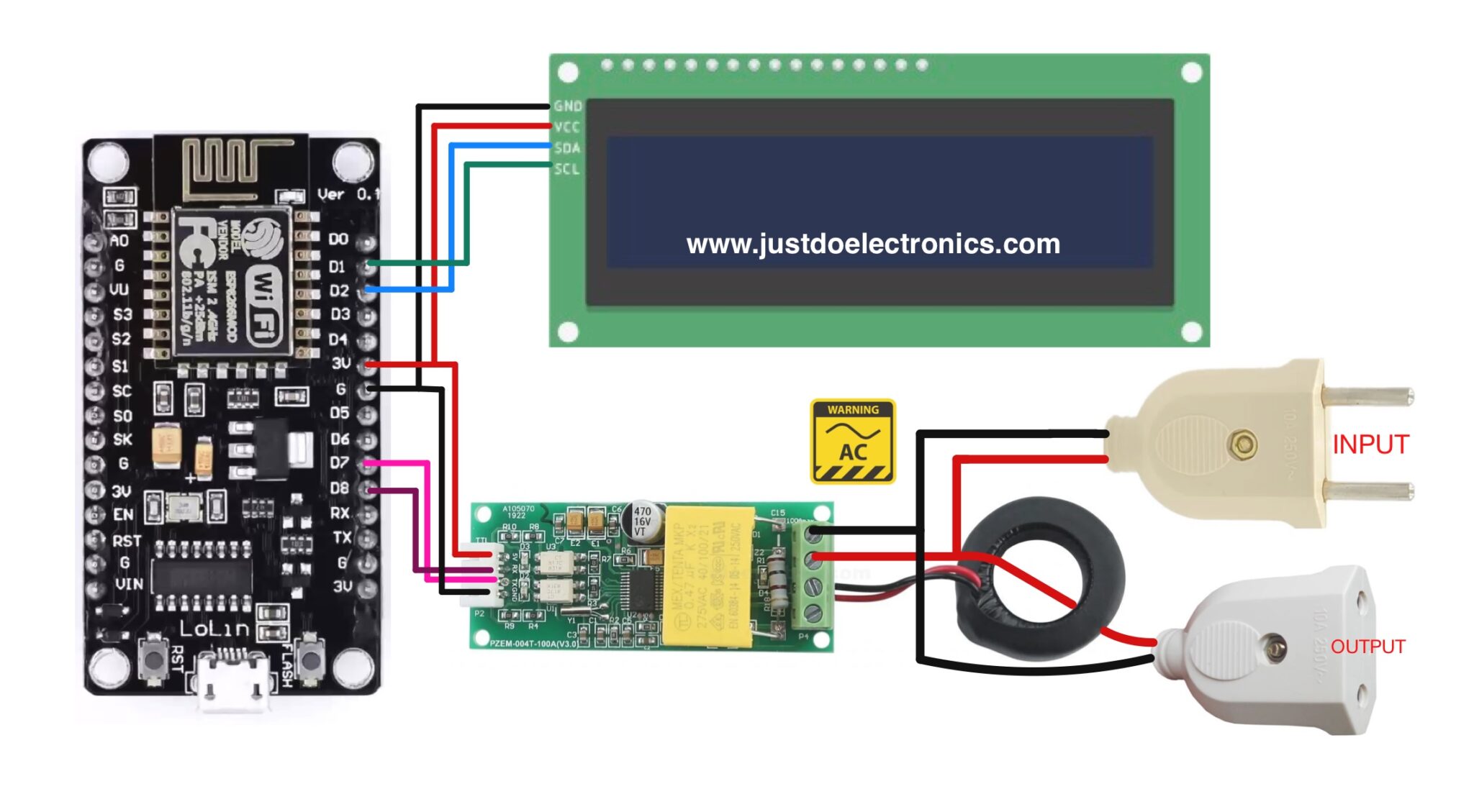 PZEM-004T AC Multi-function Electric Energy Power Monitor